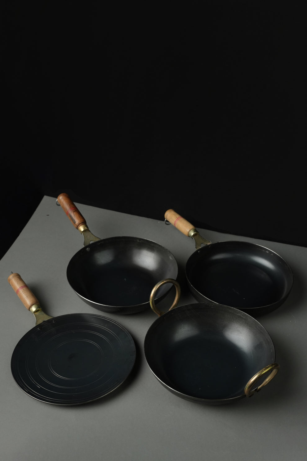 Buy Iron Cookware Combo with Free Kadai + Roti Tawa + Frypan + Wok ...